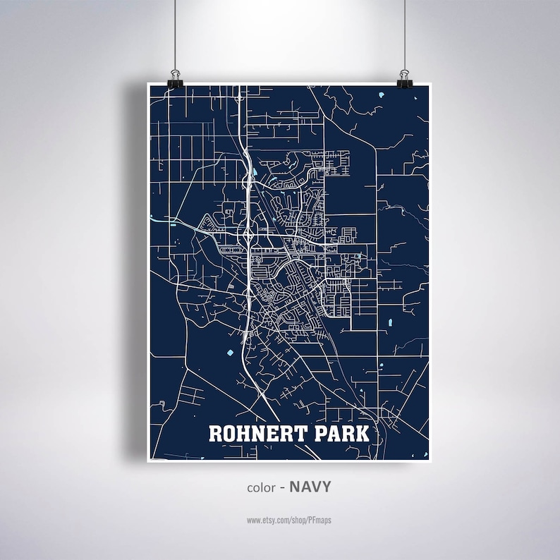 Rohnert Park Map Print Rohnert Park City Map California CA | Etsy