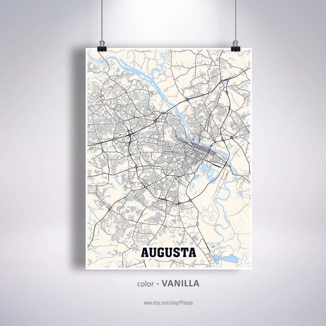 Augusta Map Print Augusta City Map Georgia GA USA Map | Etsy