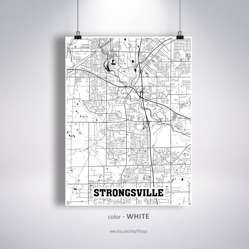 Strongsville Map Print Strongsville City Map Ohio OH USA Map | Etsy
