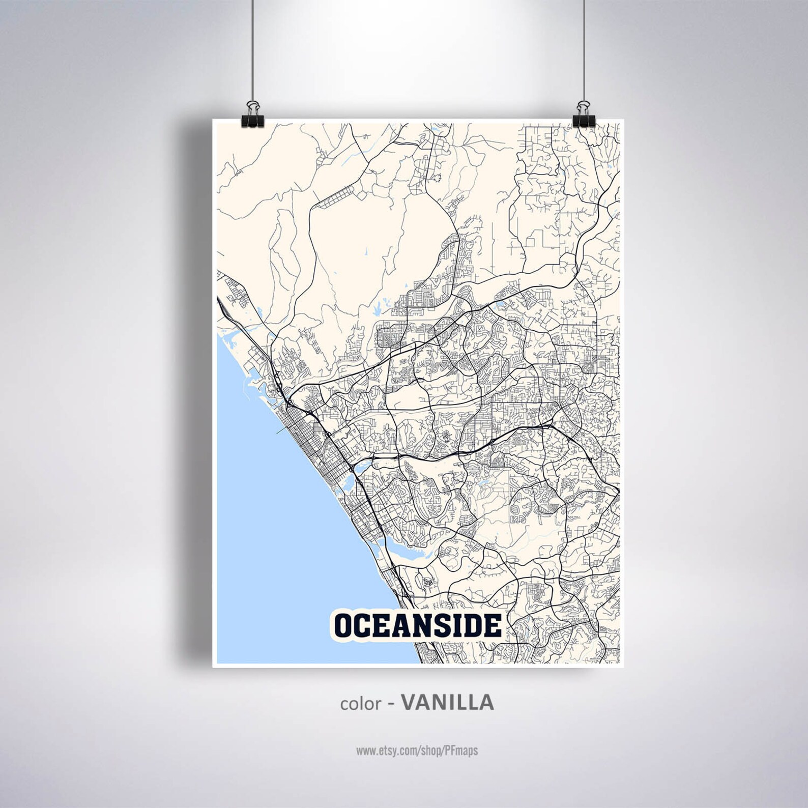Oceanside Map Print Oceanside City Map California CA USA Map | Etsy