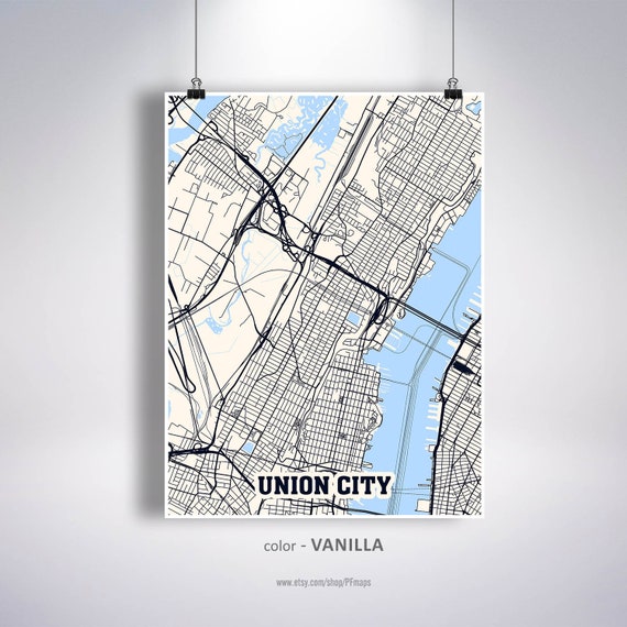 Union City Map Print Union City Map New Jersey NG USA Map | Etsy