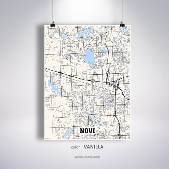 Novi Map Print Novi City Map Michigan MI USA Map Poster - Etsy