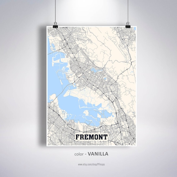 Fremont Map Print Fremont City Map California CA USA Map | Etsy