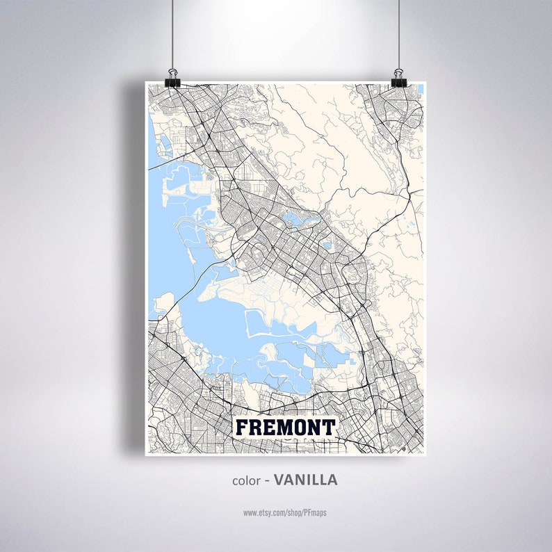 Fremont Map Print Fremont City Map California CA USA Map | Etsy
