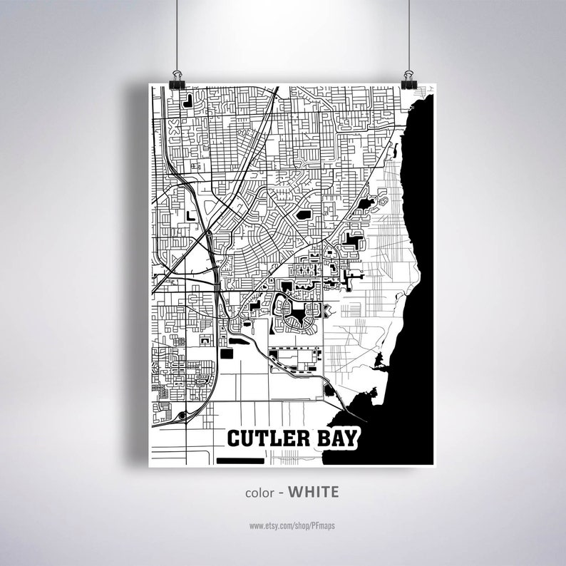Cutler Bay Map Print Cutler Bay City Map Florida FL USA Map - Etsy
