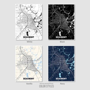 Beaumont Map Print Beaumont City Map Texas TX USA Map | Etsy