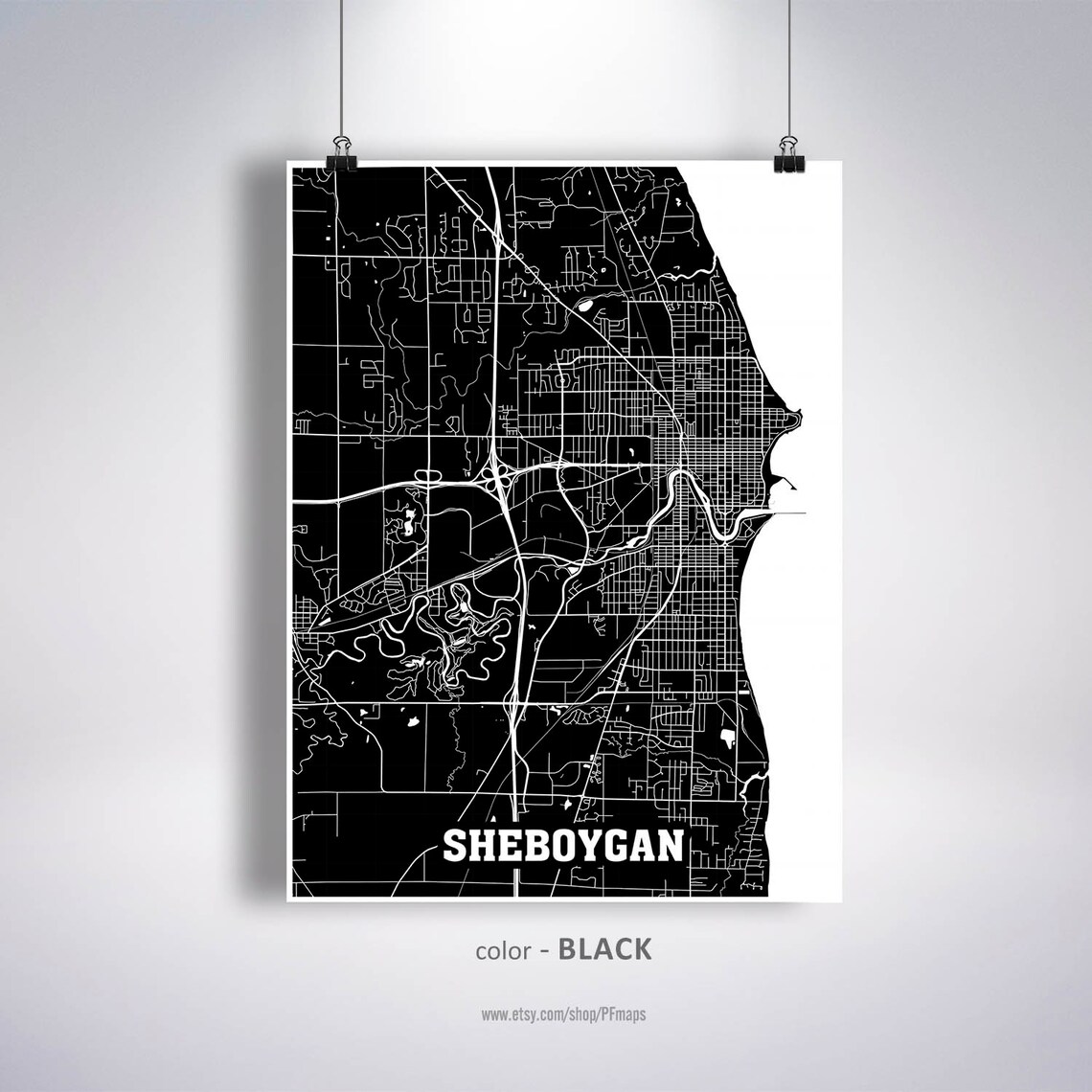 Sheboygan Map Print Sheboygan City Map Wisconsin WI USA Map - Etsy