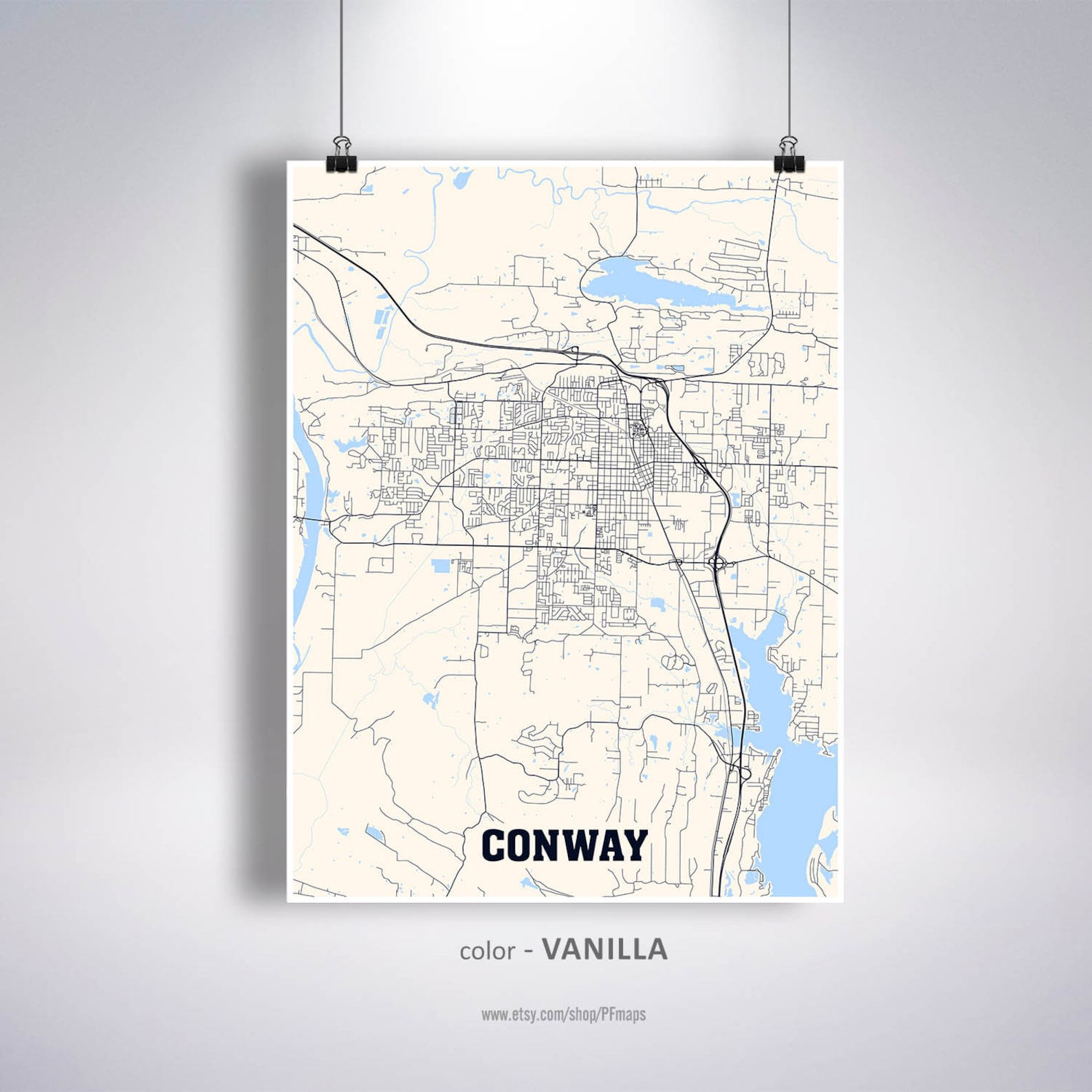 Conway Map Print Conway City Map Arkansas AR USA Map Poster | Etsy