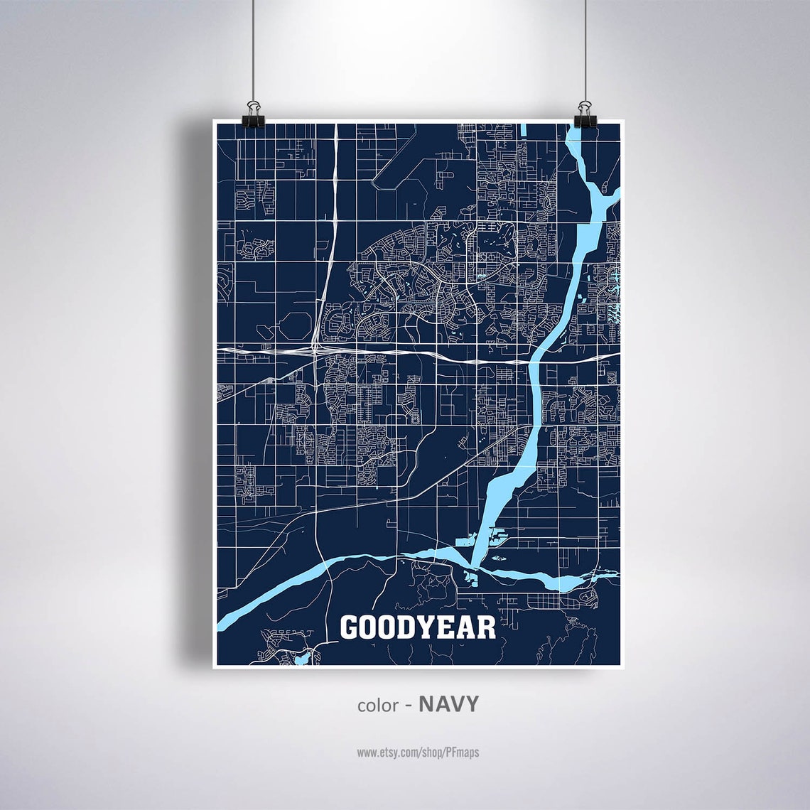 Goodyear Map Print Goodyear City Map Arizona AZ USA Map | Etsy