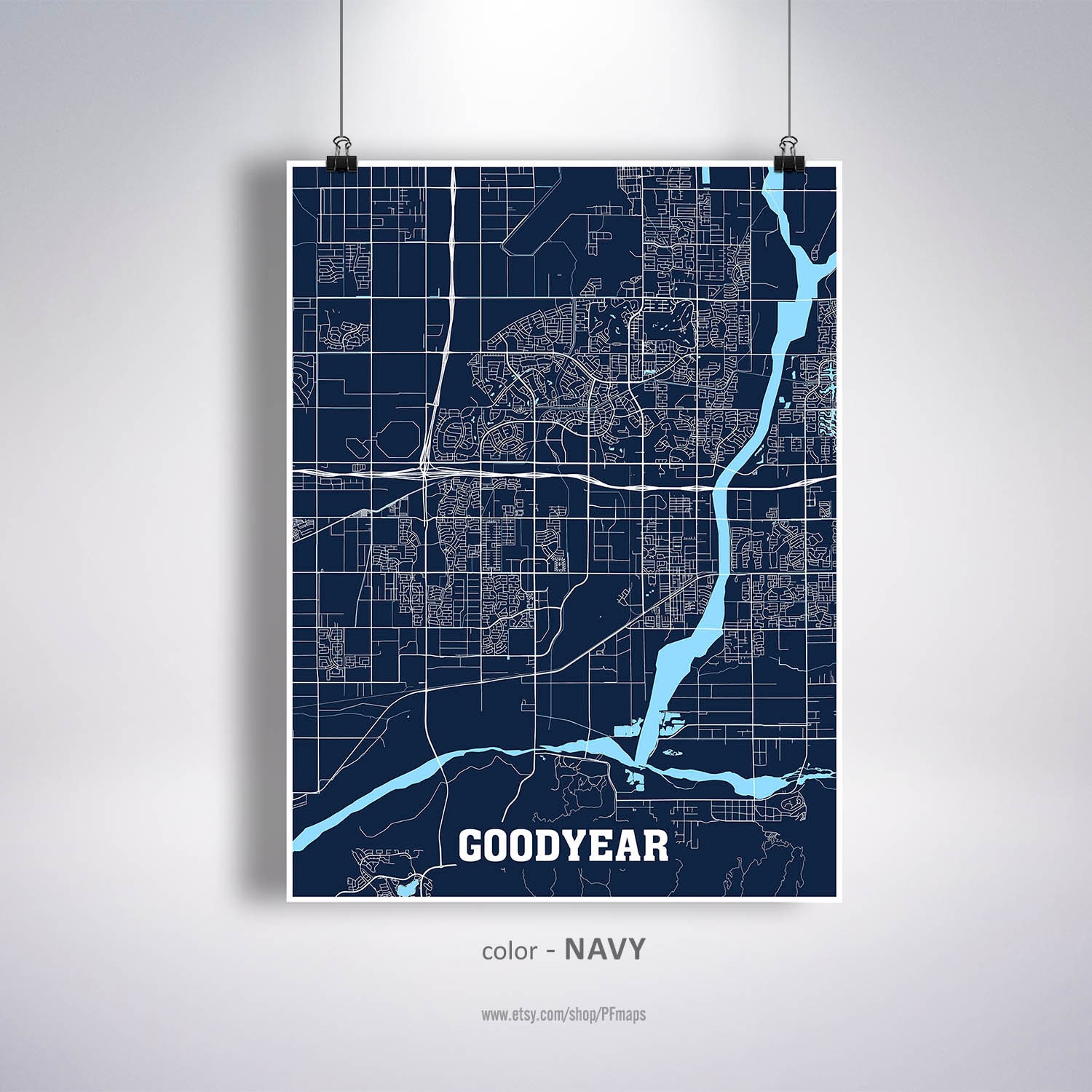 Goodyear Map Print Goodyear City Map Arizona AZ USA Map | Etsy UK