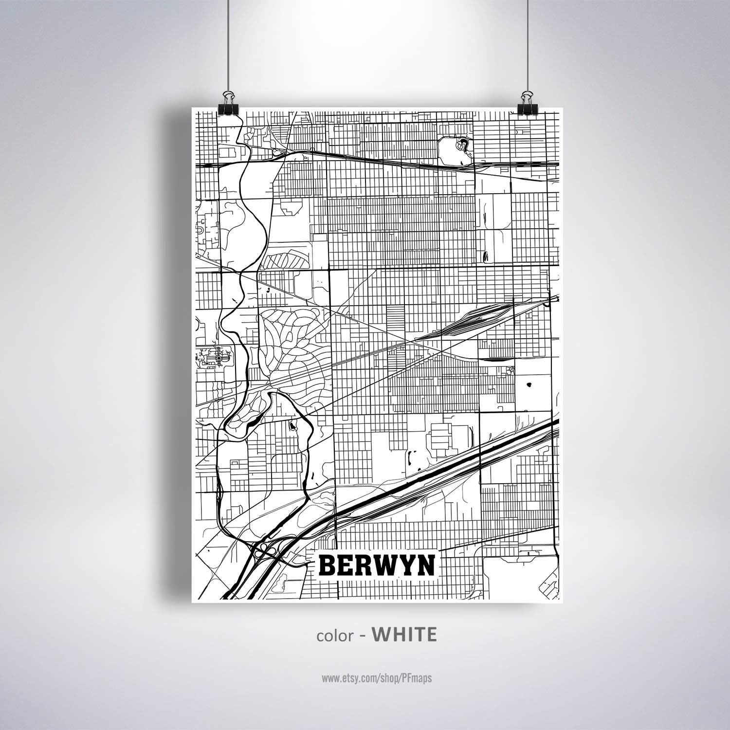 Berwyn Map Print Berwyn City Map Illinois IL USA Map Poster | Etsy