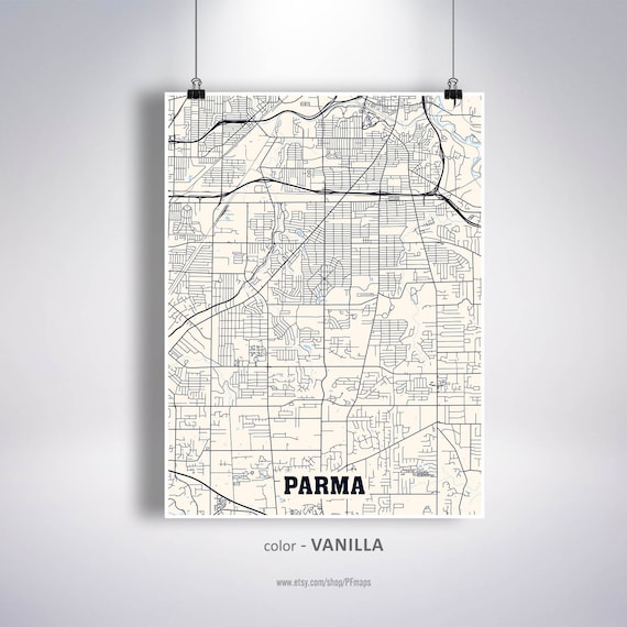 Parma mapa impresión Mapa de la ciudad de Parma Ohio OH | Etsy