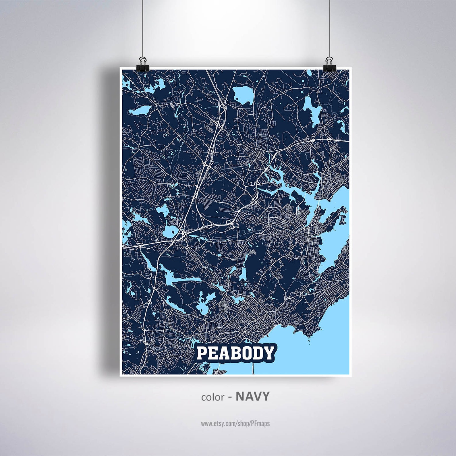 Peabody Map Print Peabody City Map Massachusetts MA USA Map | Etsy