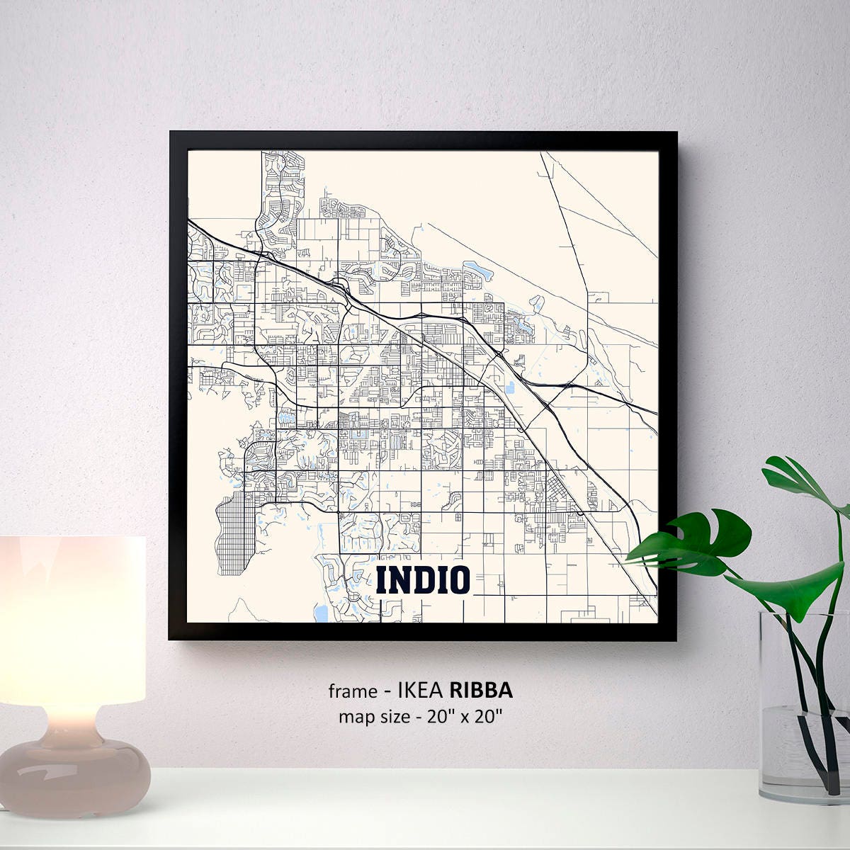 Prints Indio California map Indio CA map Indio art Wall Art Indio ...