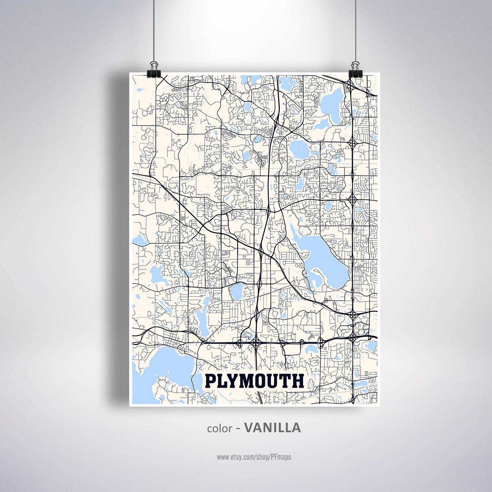 Plymouth Map Print Plymouth City Map Minnesota MN USA Map | Etsy
