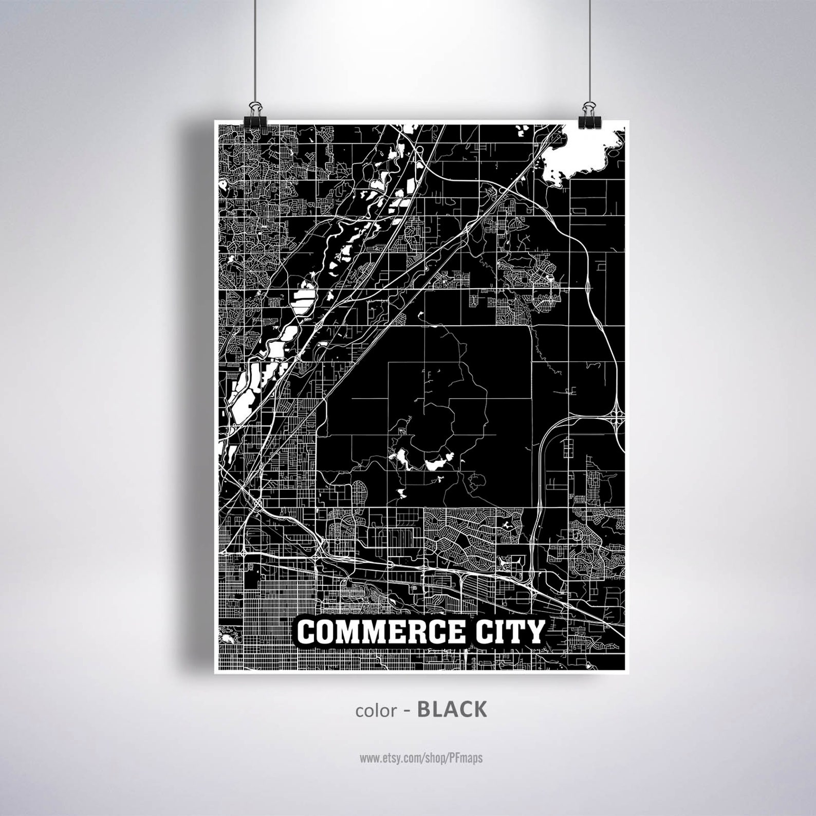 Commerce City Map Print Commerce City Map Colorado CO USA | Etsy