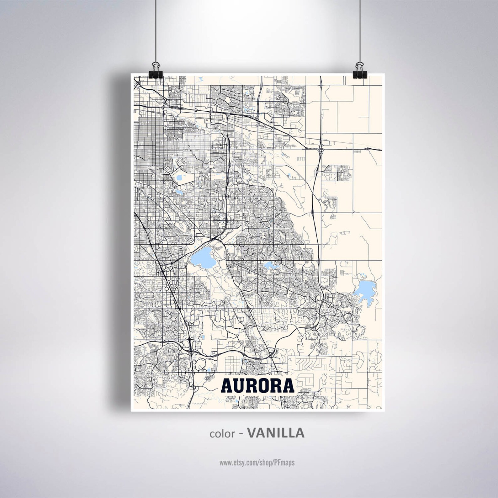 Aurora Map Print Aurora City Map Colorado CO USA Map Poster | Etsy