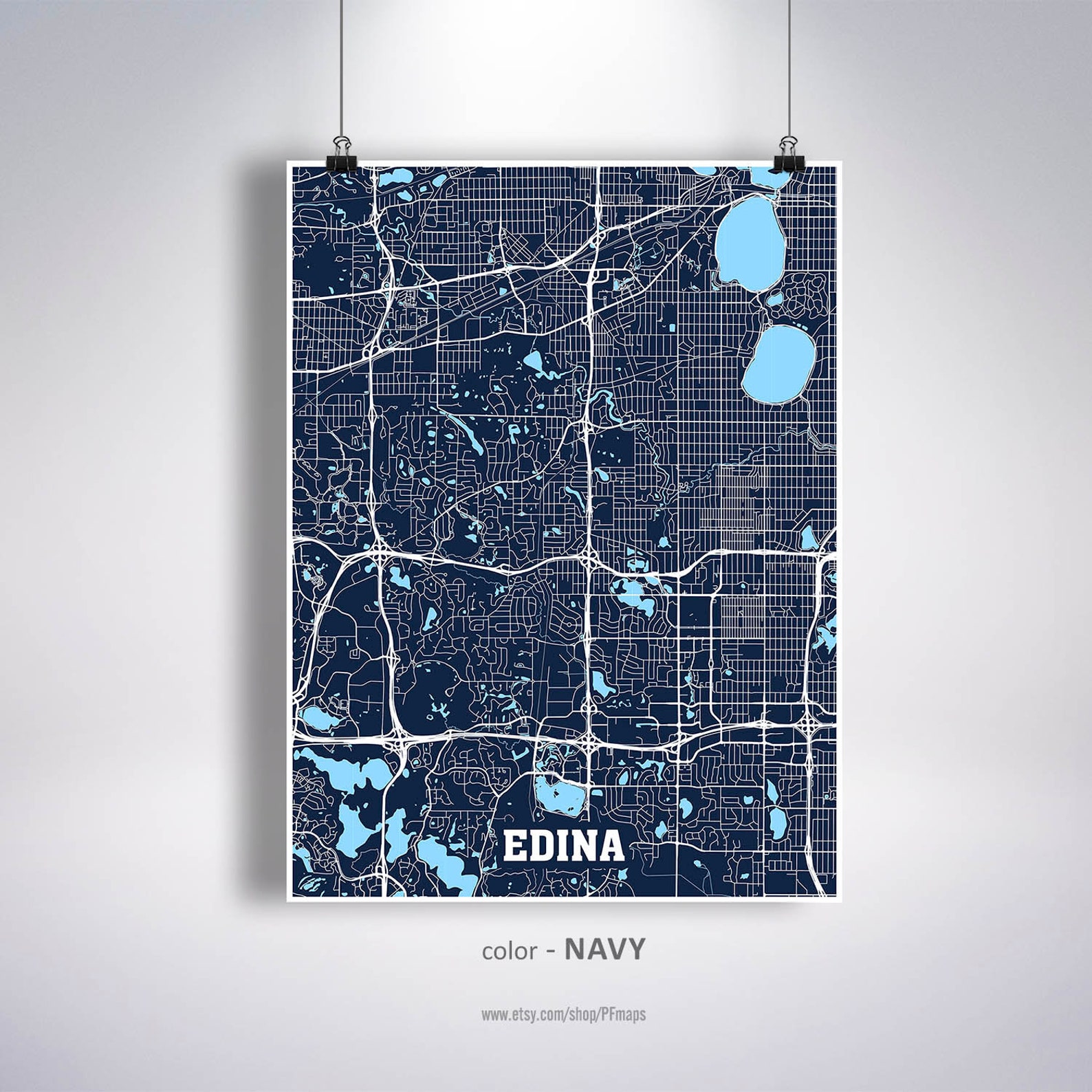 Edina Map Print Edina City Map Minnesota MN USA Map Poster | Etsy