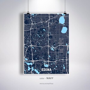 Edina Map Print Edina City Map Minnesota MN USA Map Poster | Etsy