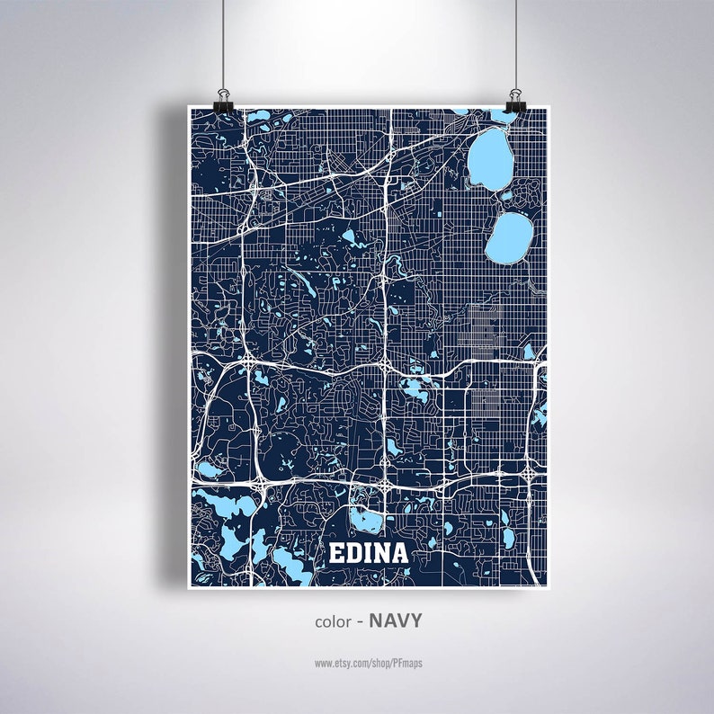 Edina Map Print Edina City Map Minnesota MN USA Map Poster | Etsy