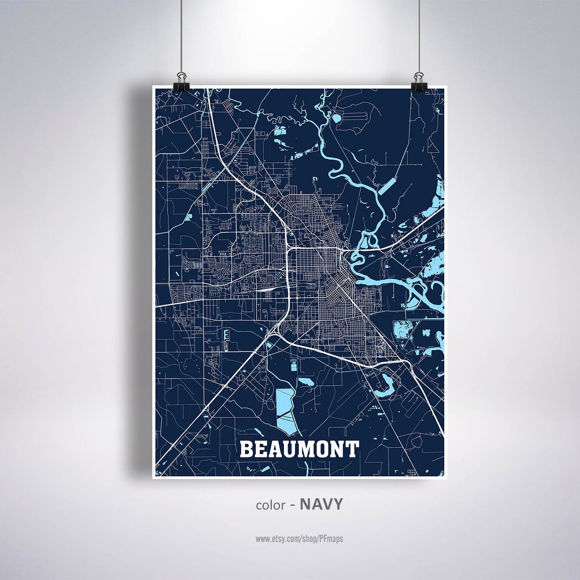 Beaumont Map Print Beaumont City Map Texas TX USA Map | Etsy