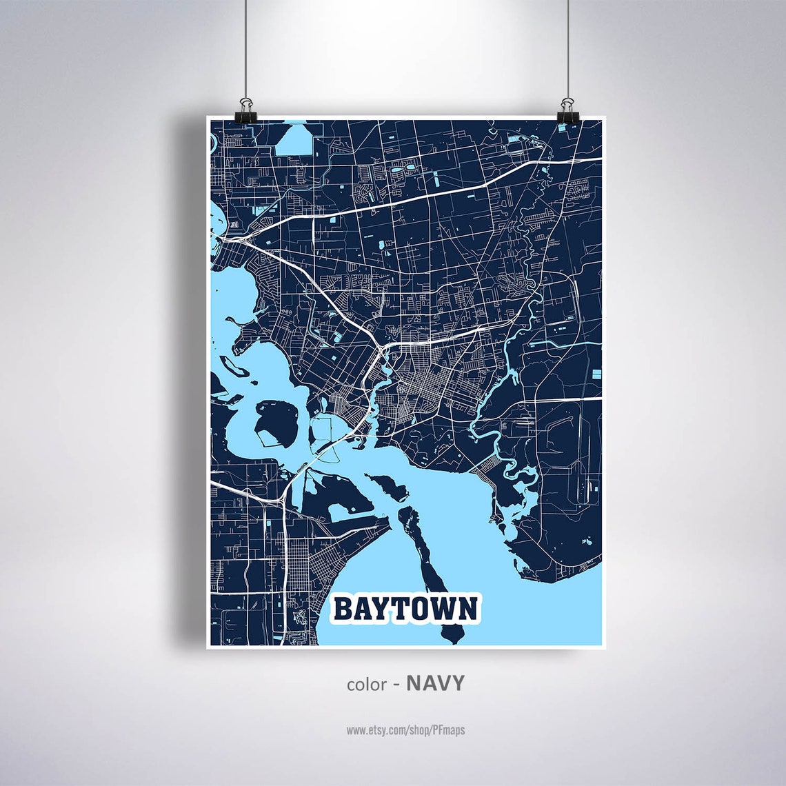 Baytown Map Print Baytown City Map Texas TX USA Map Poster | Etsy