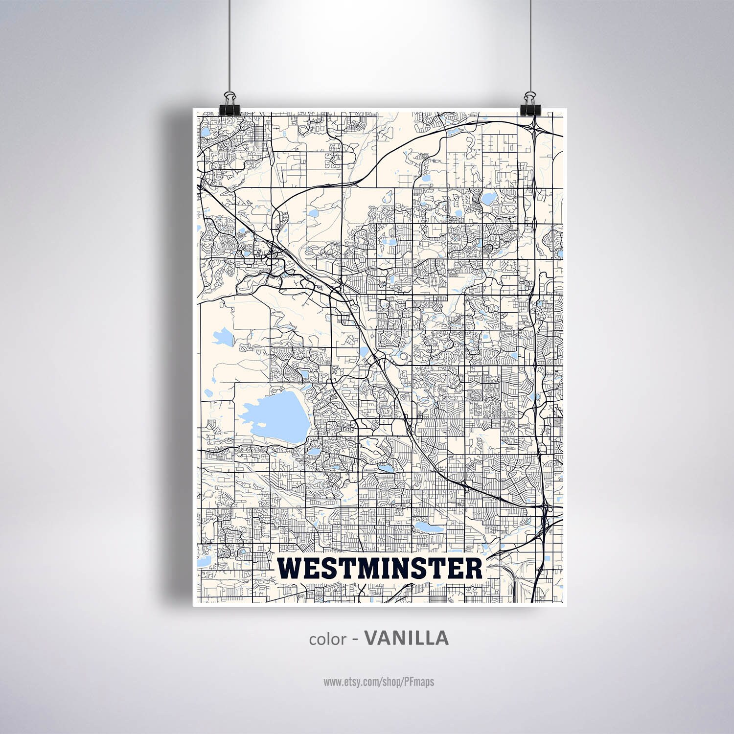 Westminster Map Print Westminster City Map Colorado CO USA | Etsy