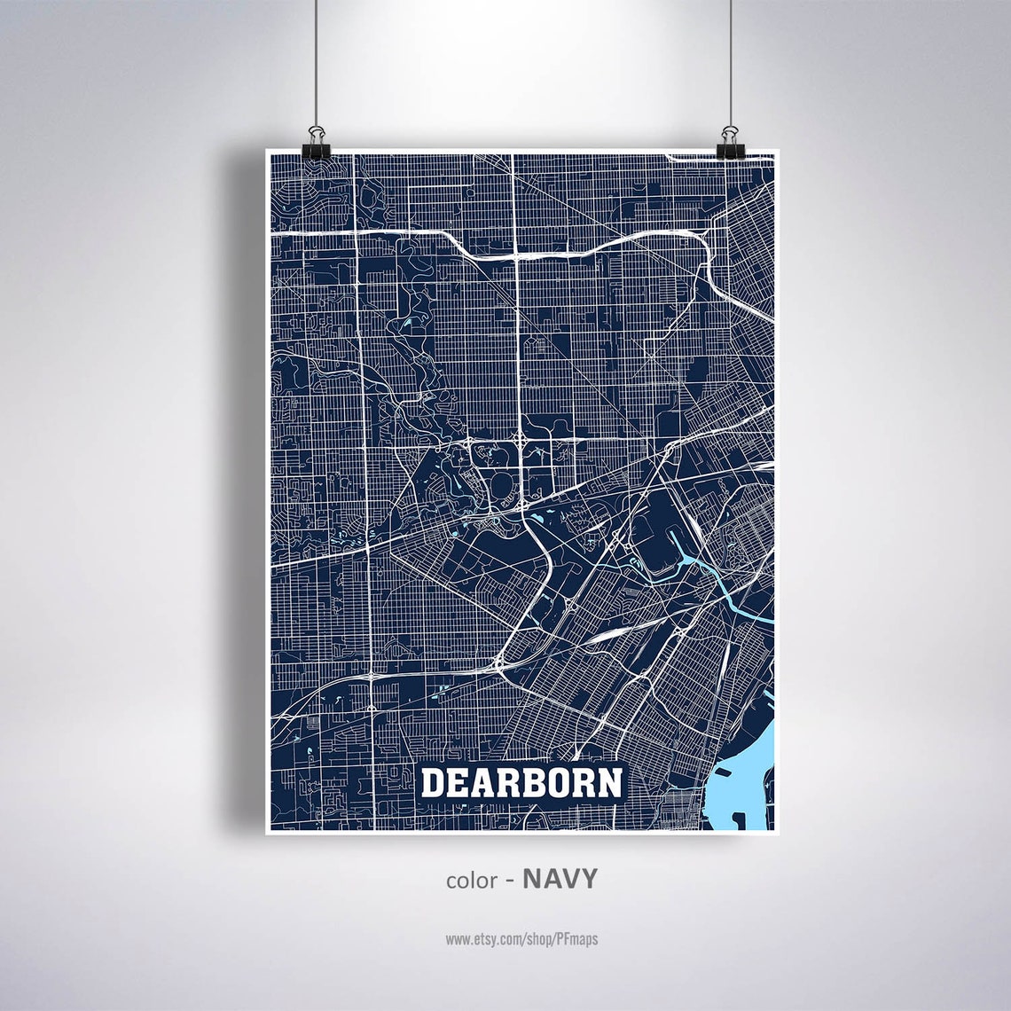 Dearborn Map Print Dearborn City Map Michigan MI USA Map | Etsy