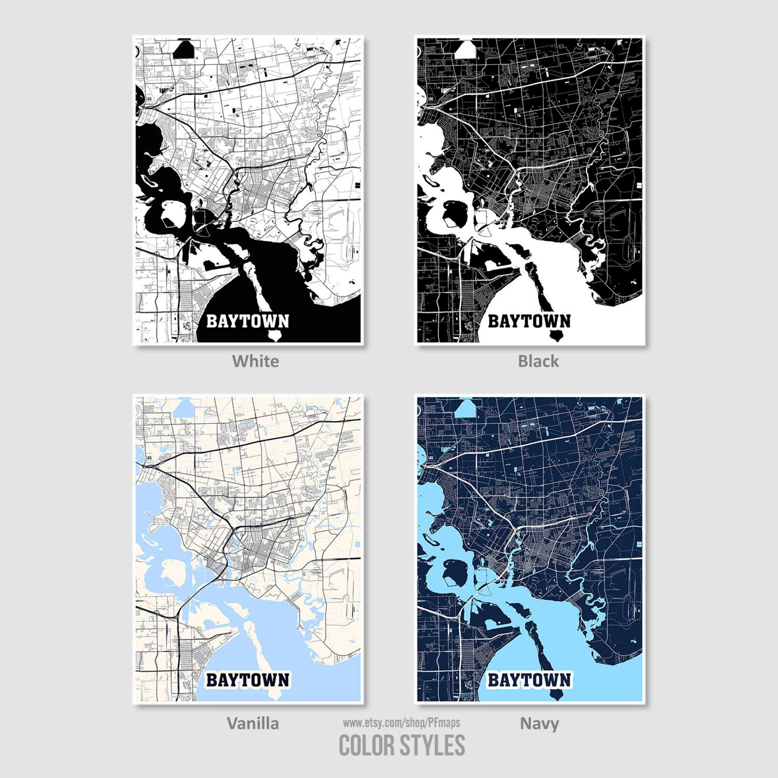 Baytown Map Print Baytown City Map Texas TX USA Map Poster | Etsy