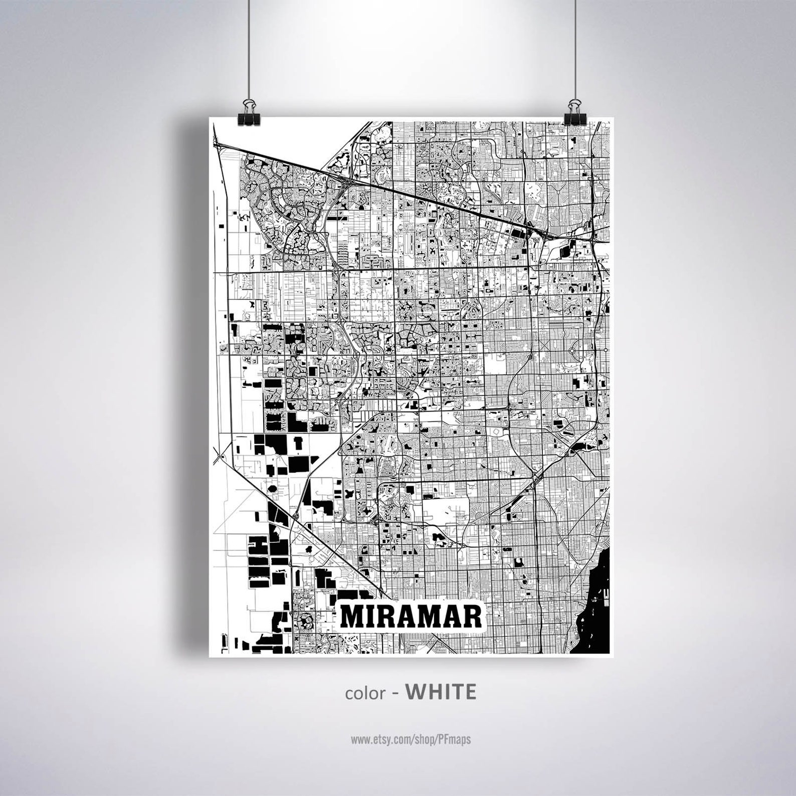 Miramar Map Print Miramar City Map Florida FL USA Map | Etsy