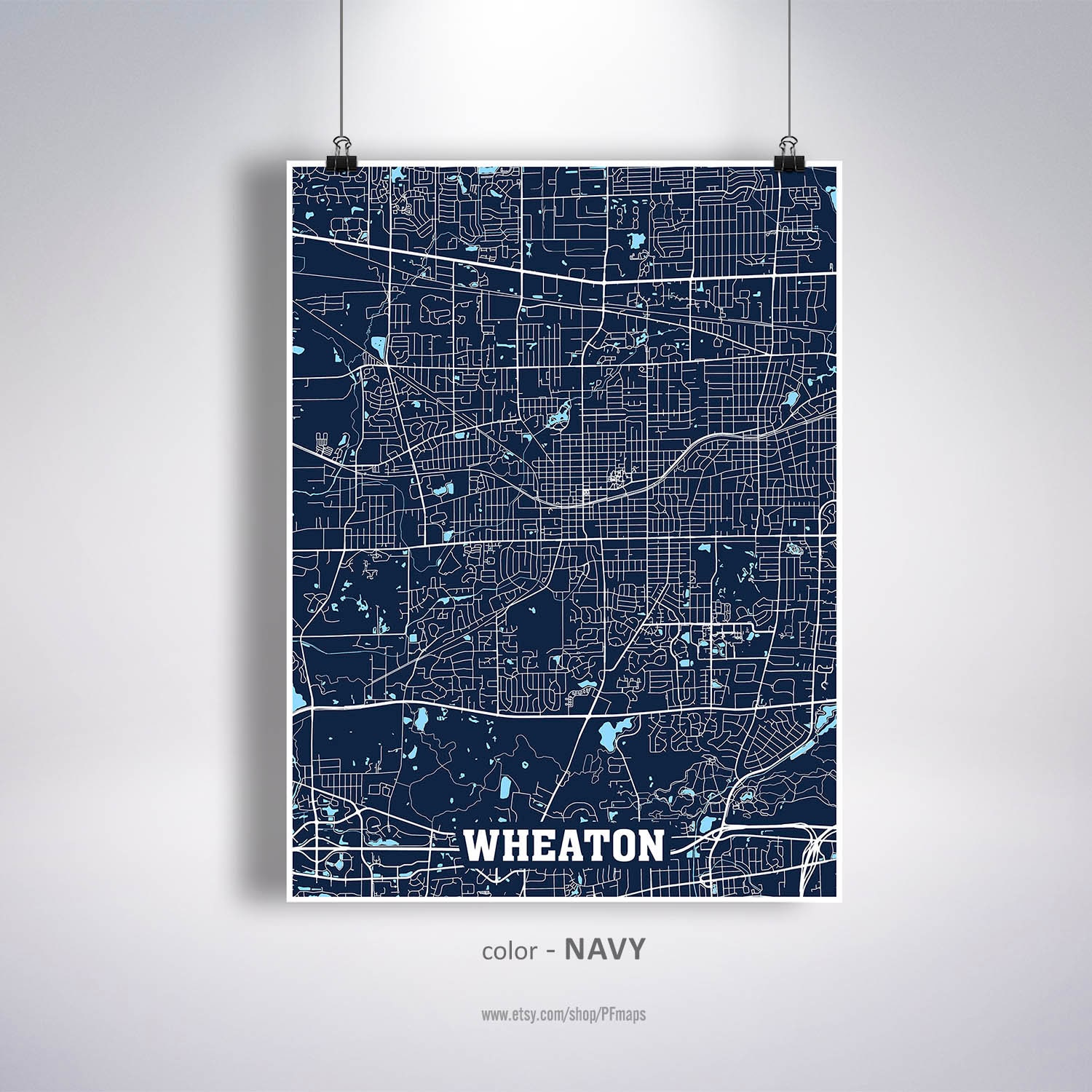 Wheaton Map Print Wheaton City Map Illinois IL USA Map | Etsy