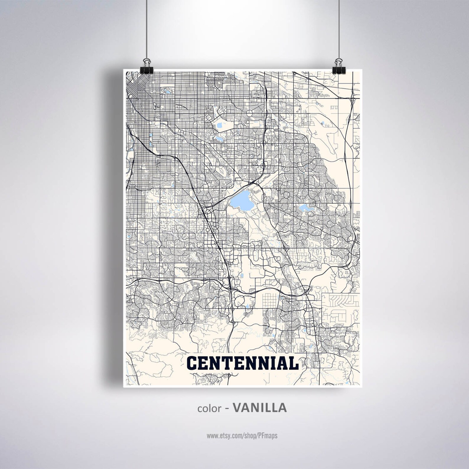 Centennial Map Print Centennial City Map Colorado CO USA Map | Etsy