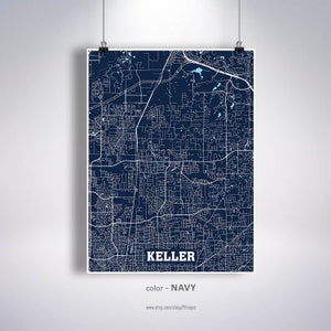 Keller Map Print Keller City Map Texas TX USA Map Poster | Etsy