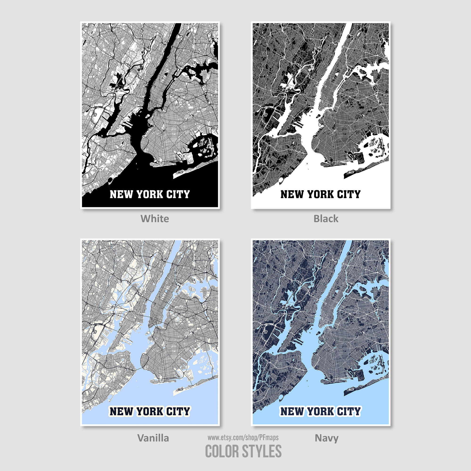 Two Custom City Maps Poster Discount Set Personalized Map - Etsy