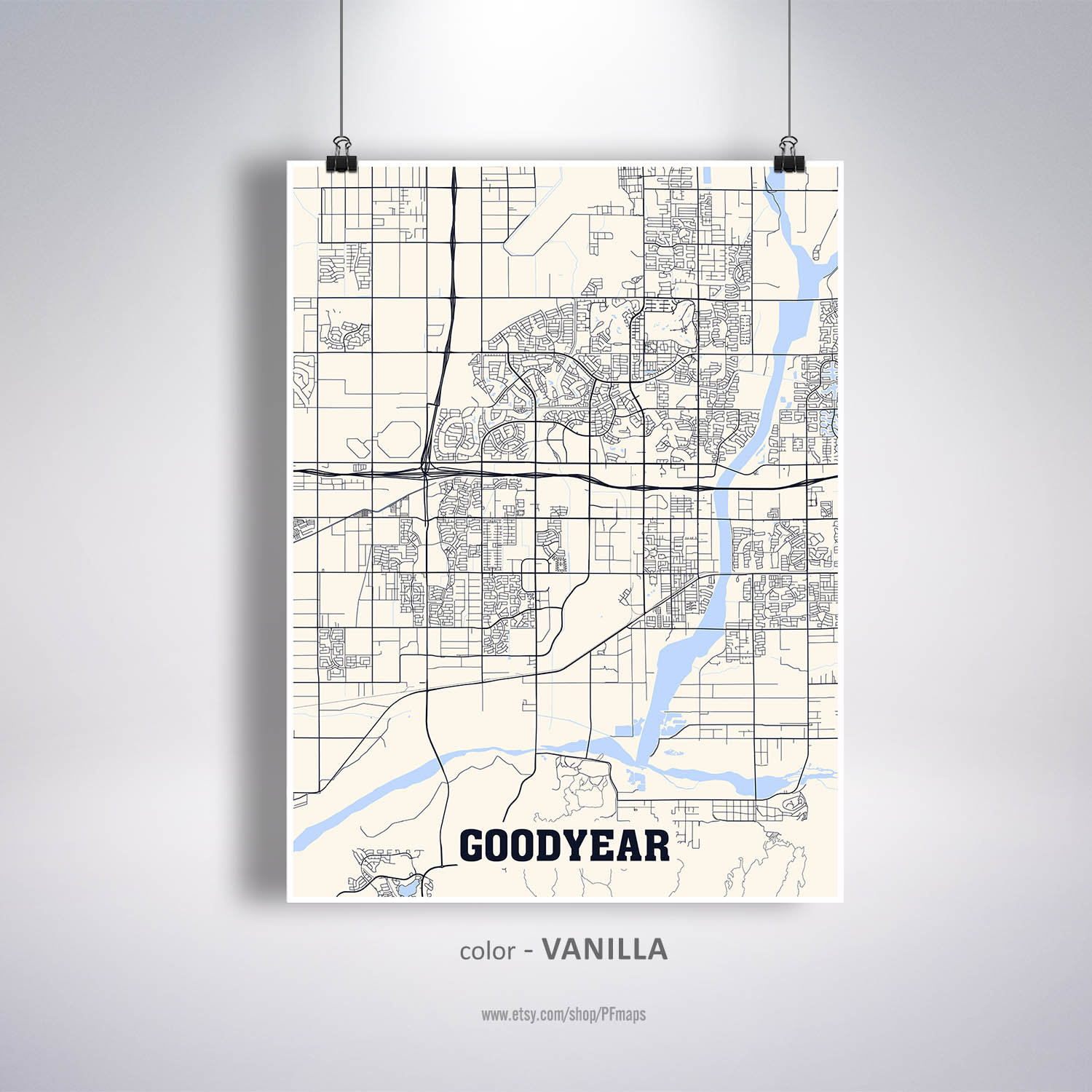 Goodyear Map Print Goodyear City Map Arizona AZ USA Map | Etsy
