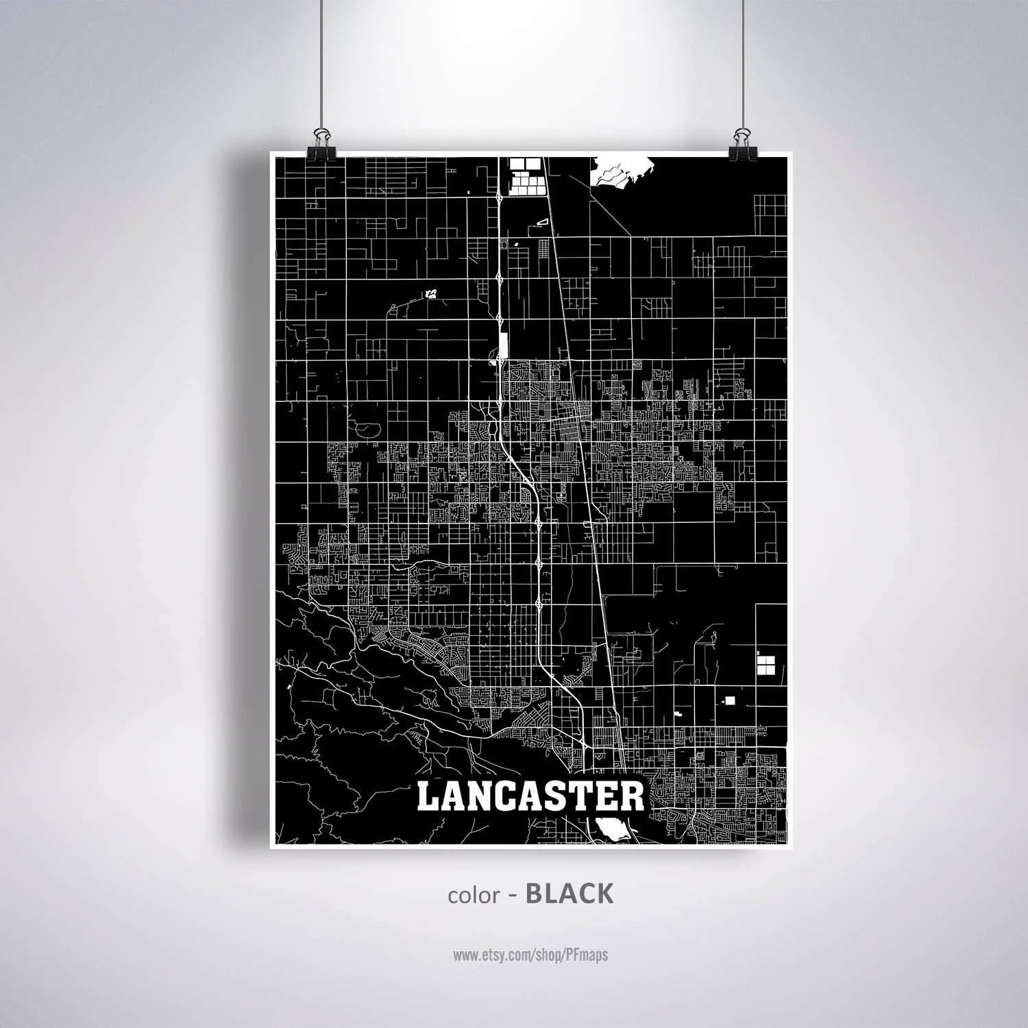 Lancaster Map Print Lancaster City Map California CA USA Map | Etsy