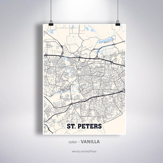 Prints Wall Hangings Wall Décor St Peters Missouri City Map Printable ...