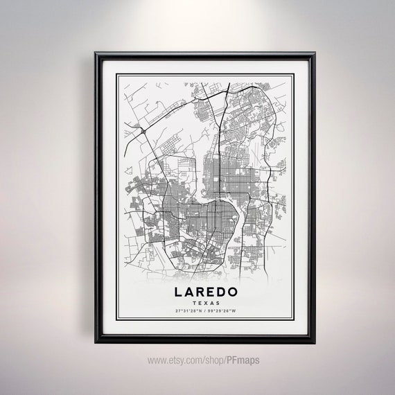 Art & Collectibles Prints Digital Prints Laredo Texas city map Modern ...