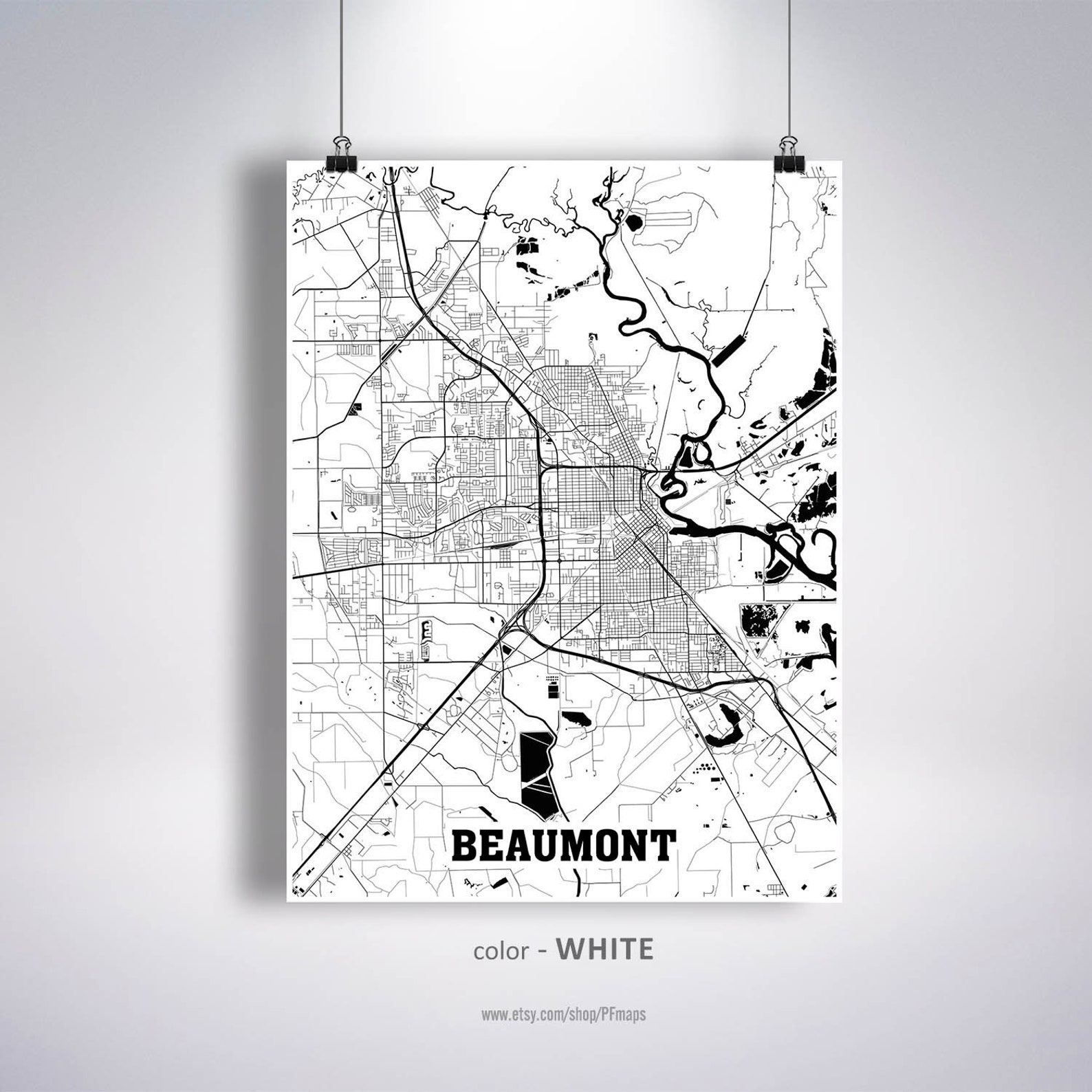 Beaumont Map Print Beaumont City Map Texas TX USA Map | Etsy
