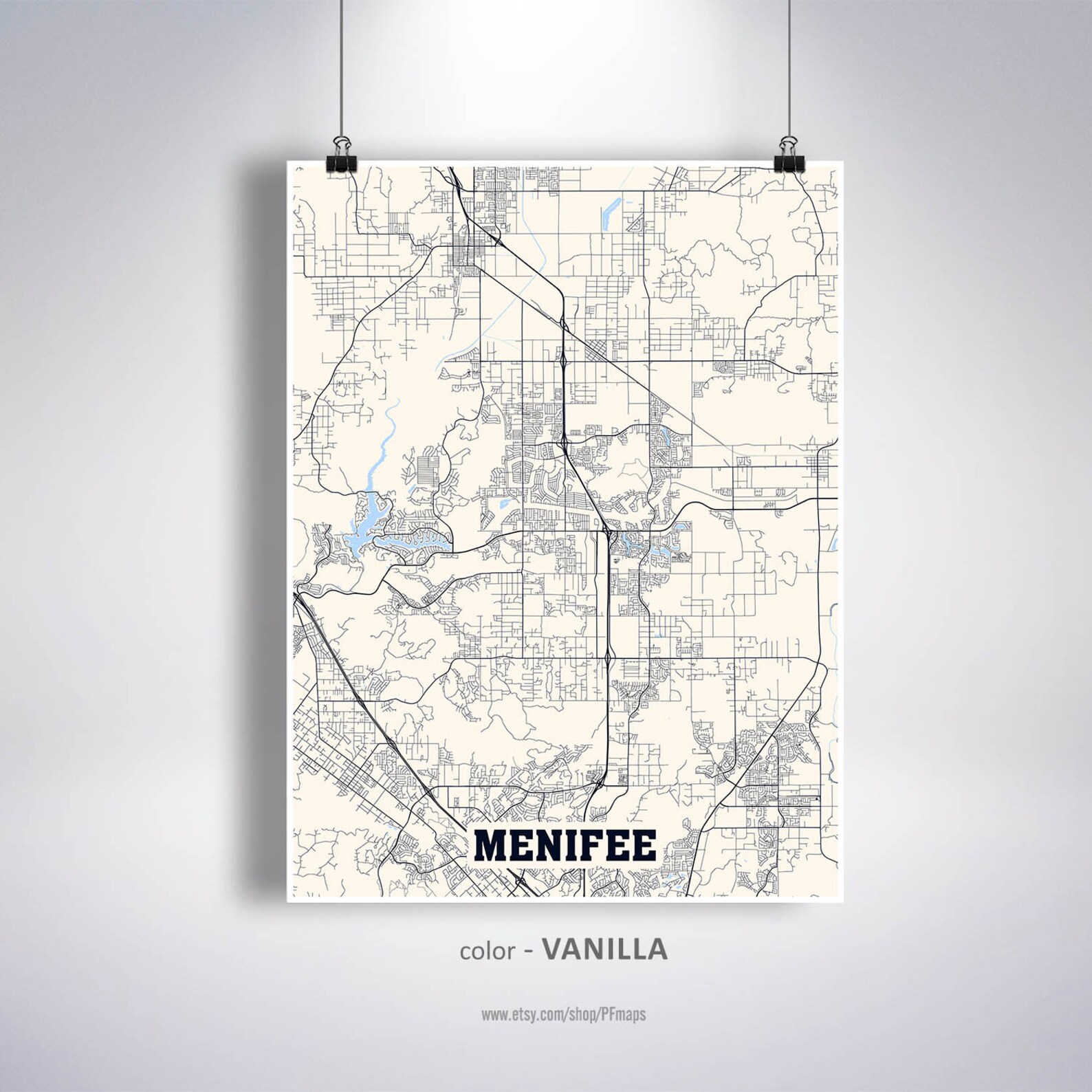 Menifee Map Print Menifee City Map California CA USA Map | Etsy