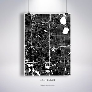 Edina Map Print Edina City Map Minnesota MN USA Map Poster | Etsy
