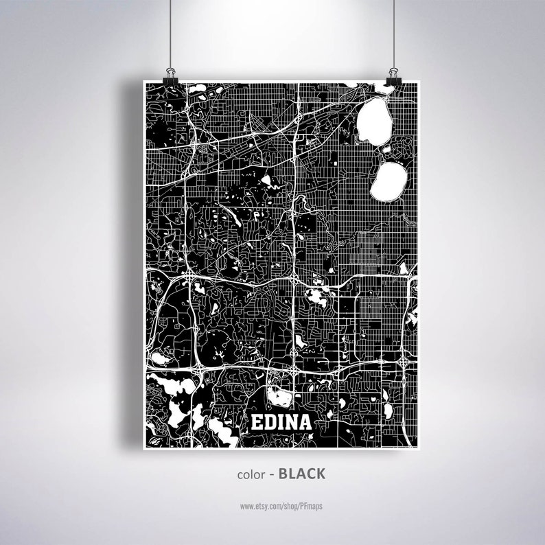 Edina Map Print Edina City Map Minnesota MN USA Map Poster | Etsy