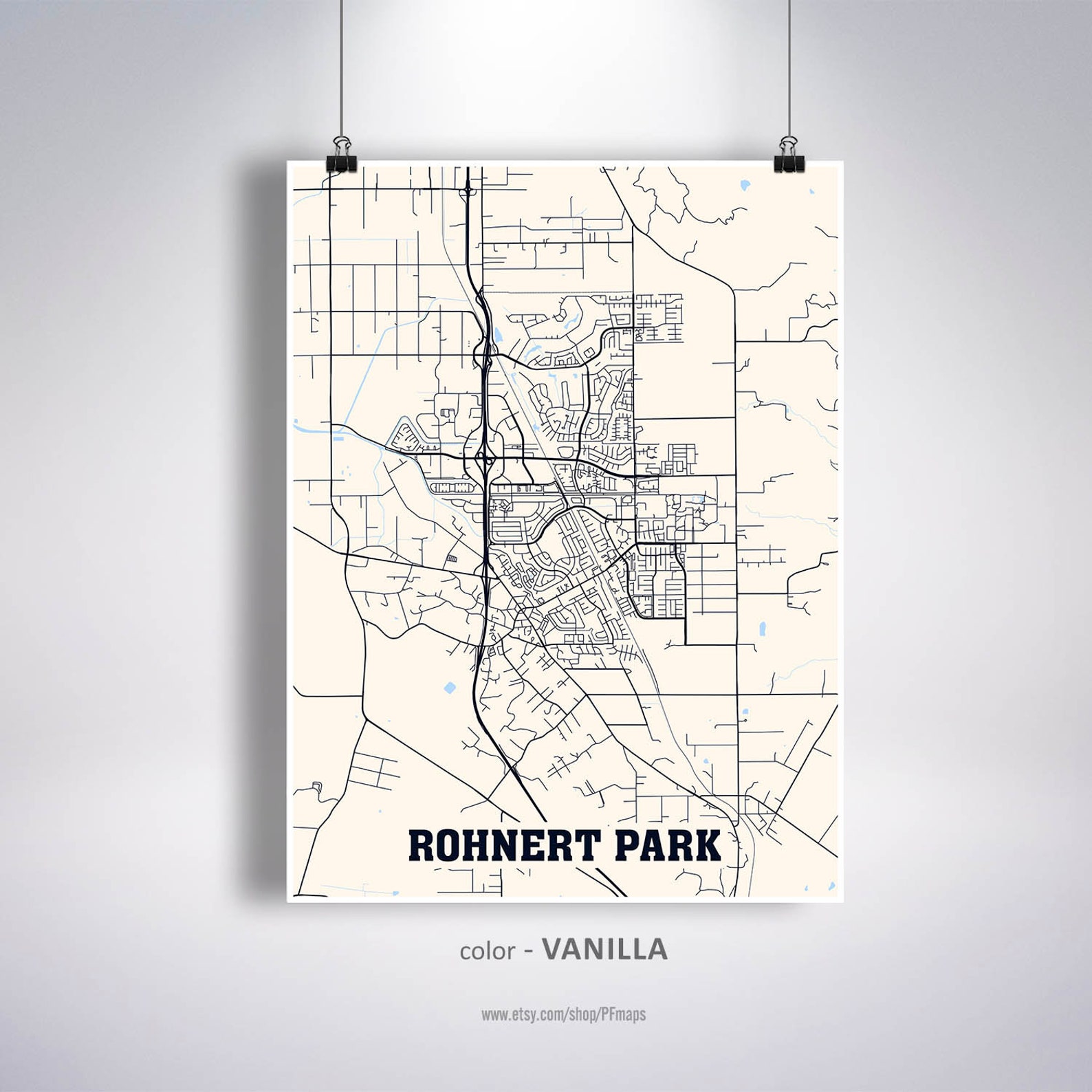 Rohnert Park Map Print Rohnert Park City Map California CA | Etsy