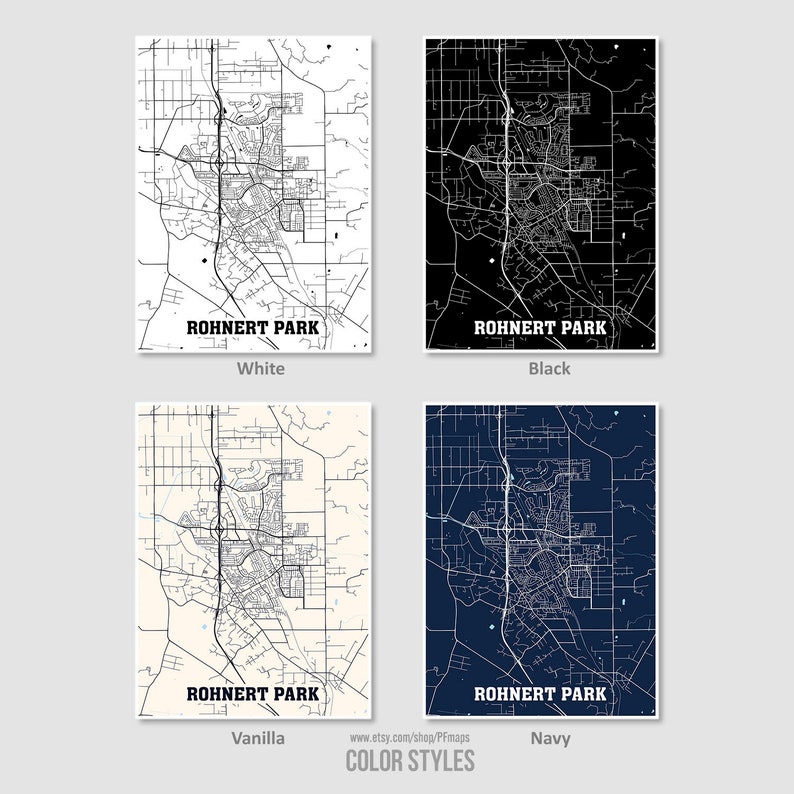 Rohnert Park Map Print Rohnert Park City Map California CA | Etsy