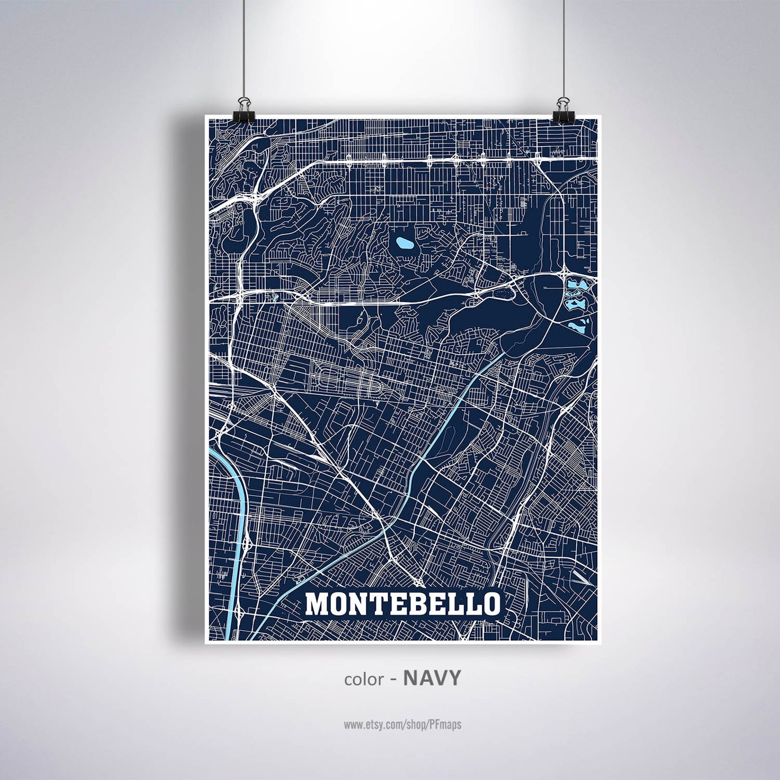 Montebello Map Print Montebello City Map California CA USA | Etsy