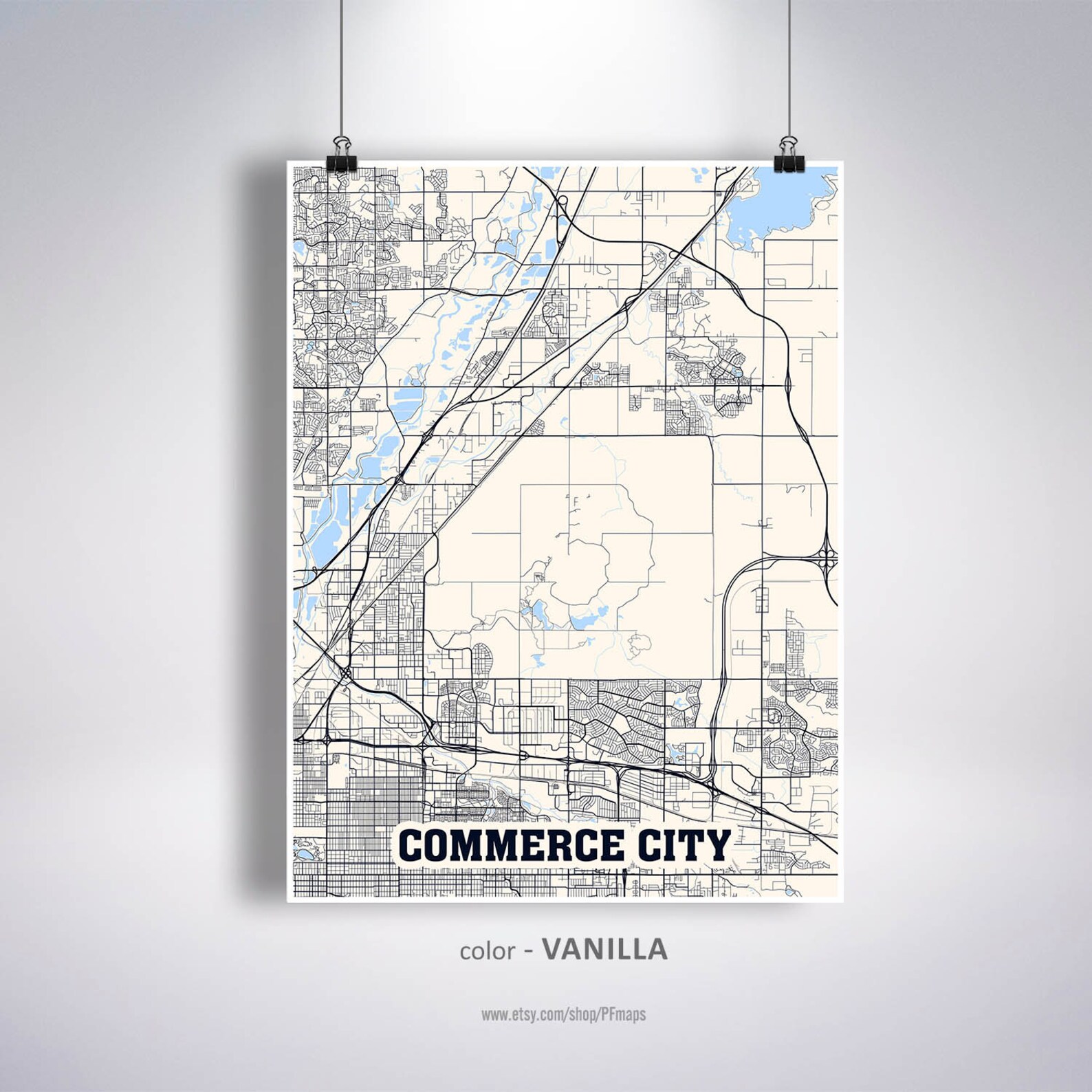 Commerce City Map Print Commerce City Map Colorado CO USA | Etsy