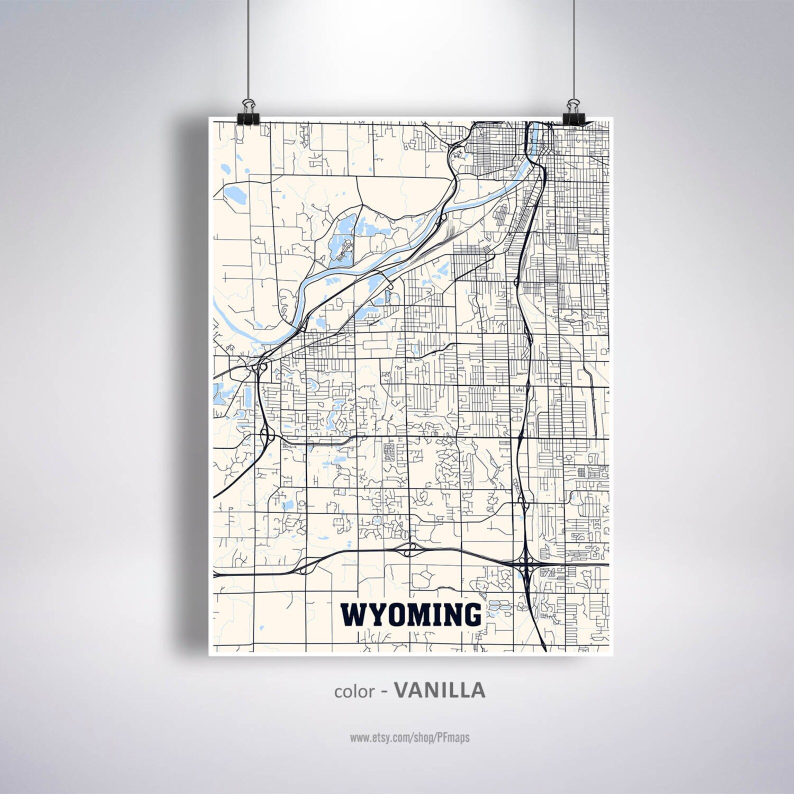 Wyoming Map Print Wyoming City Map Michigan MI USA Map | Etsy