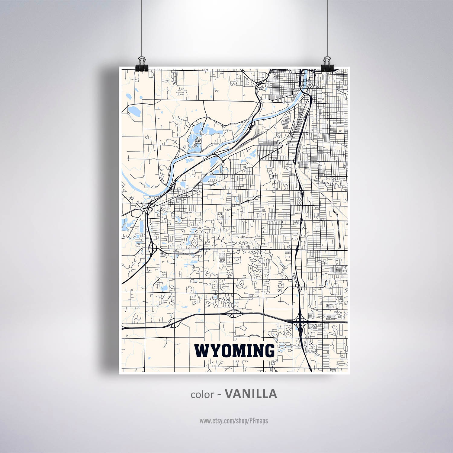 Wyoming Map Print Wyoming City Map Michigan MI USA Map | Etsy