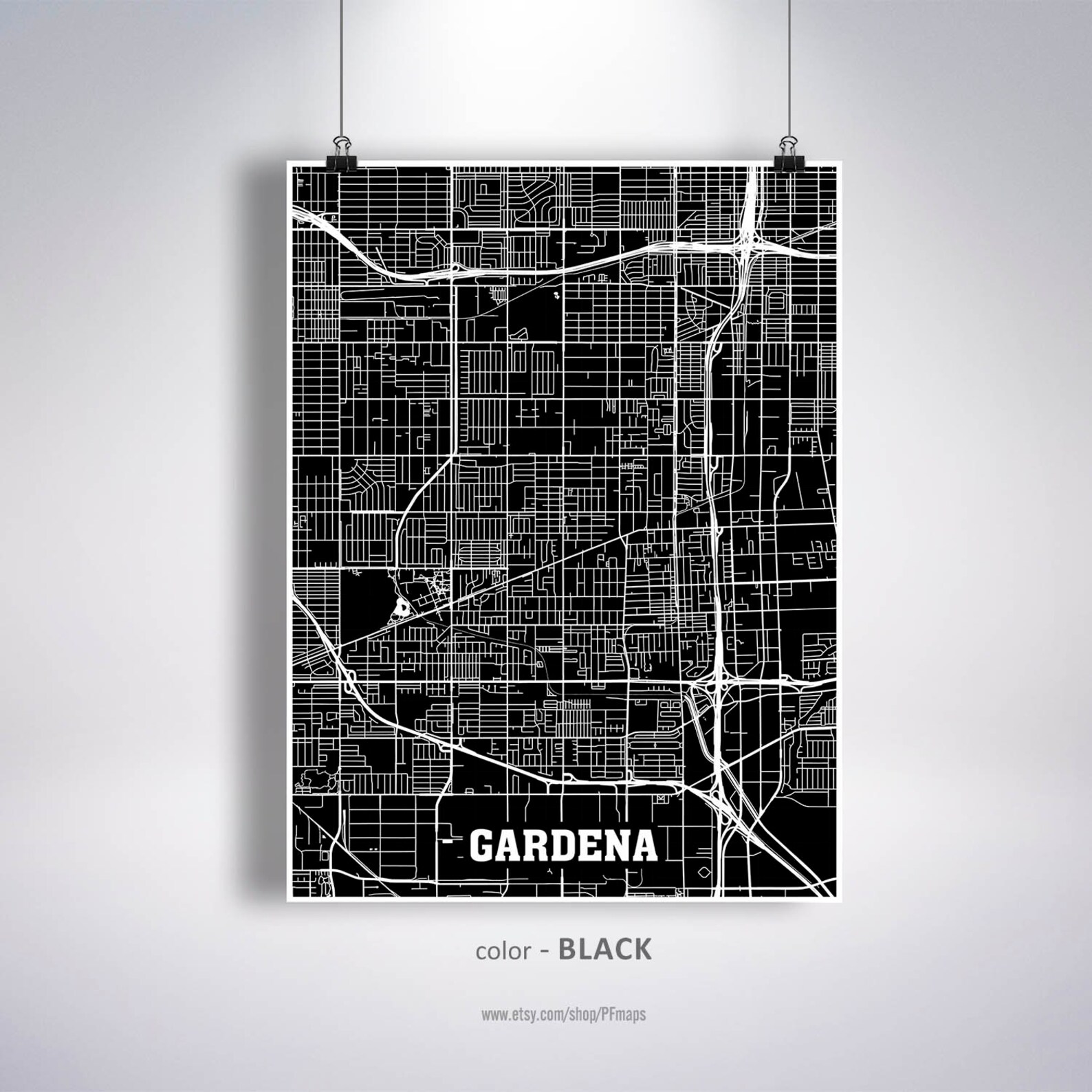 Gardena Map Print Gardena City Map California CA USA Map | Etsy