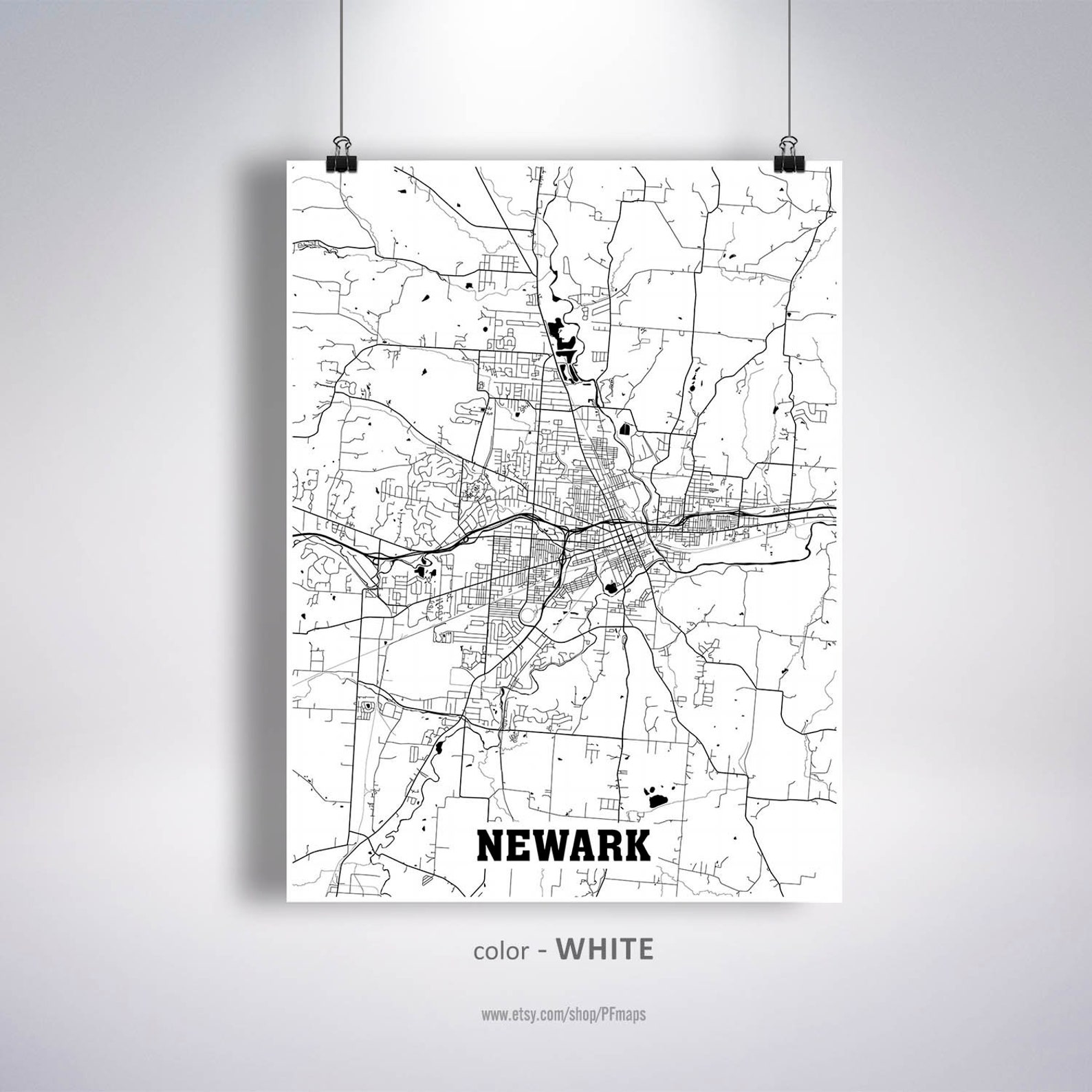 Newark Map Print Newark City Map Ohio OH USA Map Poster | Etsy